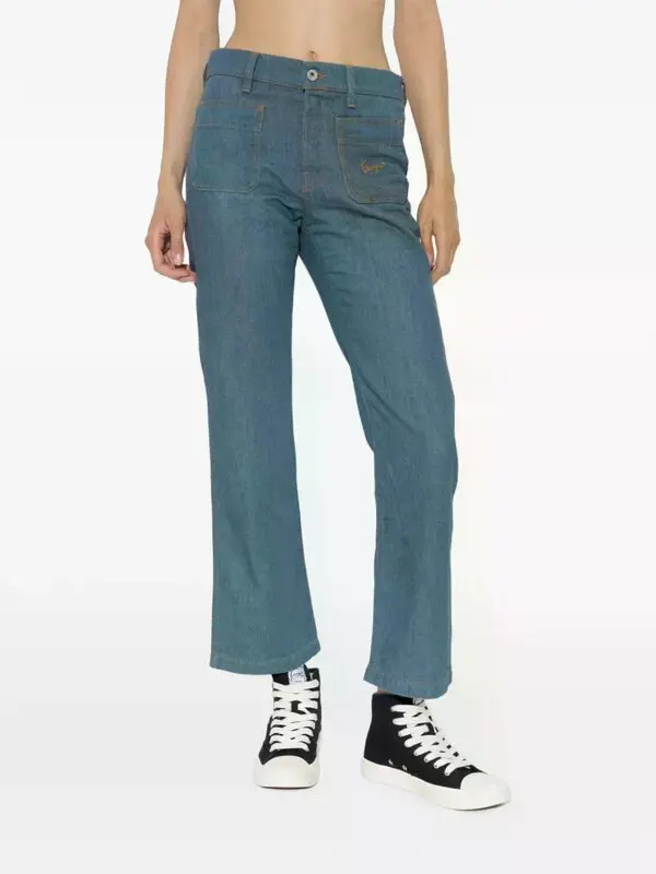 Kenzo Logo-embroidered Patch-pocket Jeans