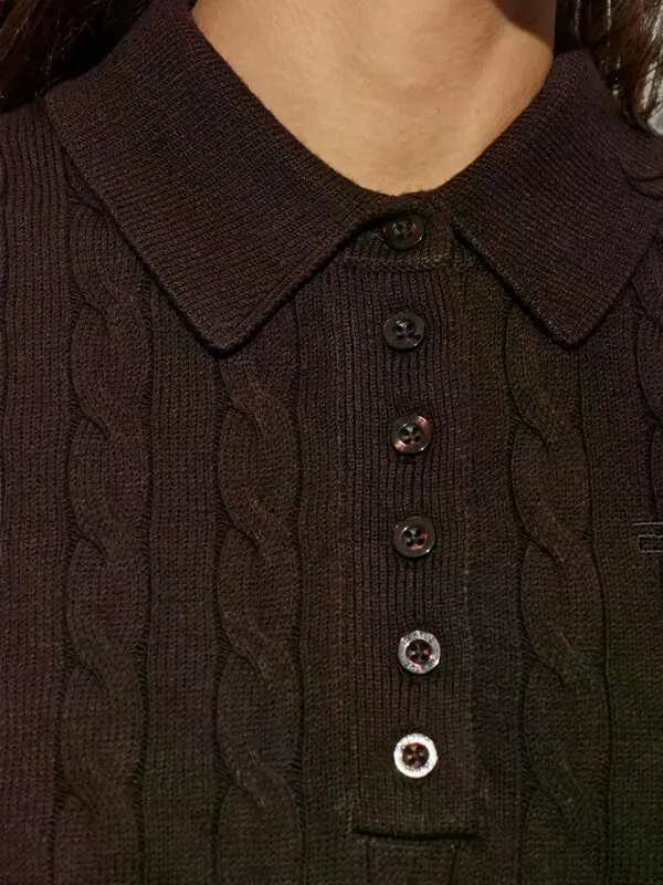 GESTUZ Cable-knit Polo Sweater