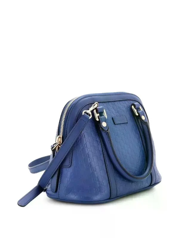 Gucci Convertible Dome Microssima Leather Mini Satchel - Blue