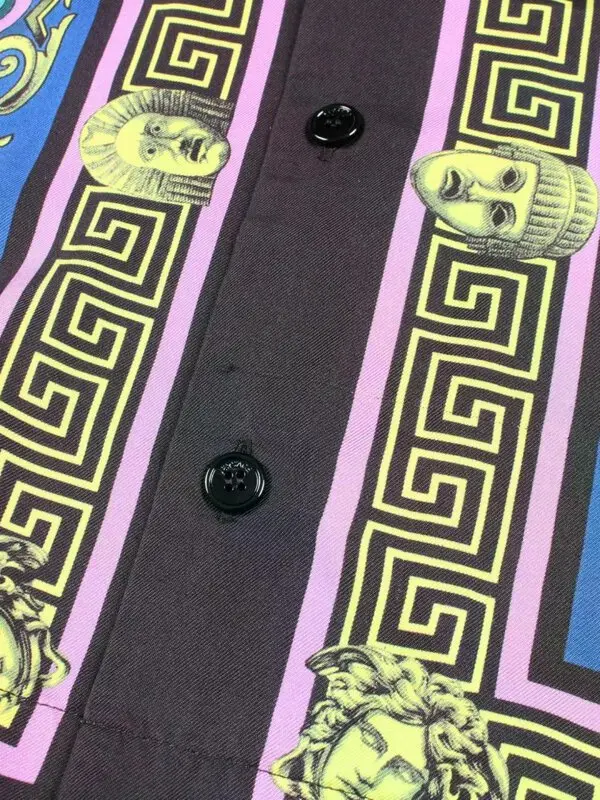 Versace Le Maschere Short-sleeve Silk Shirt