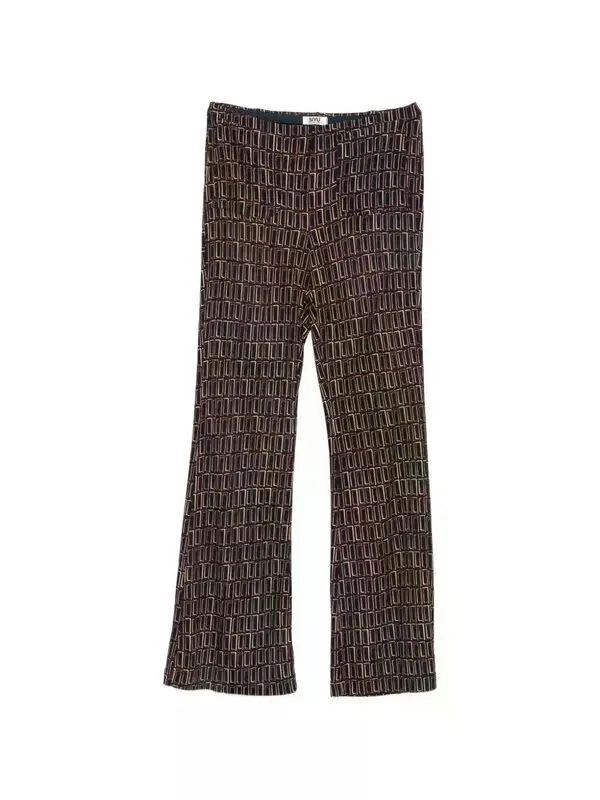 SIYU Geometric-print Flared Trousers