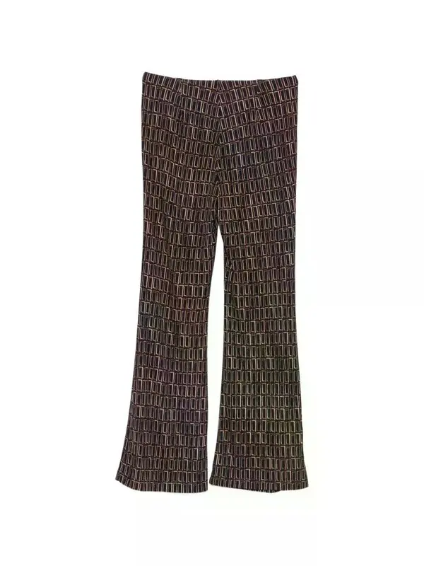 SIYU Geometric-print Flared Trousers