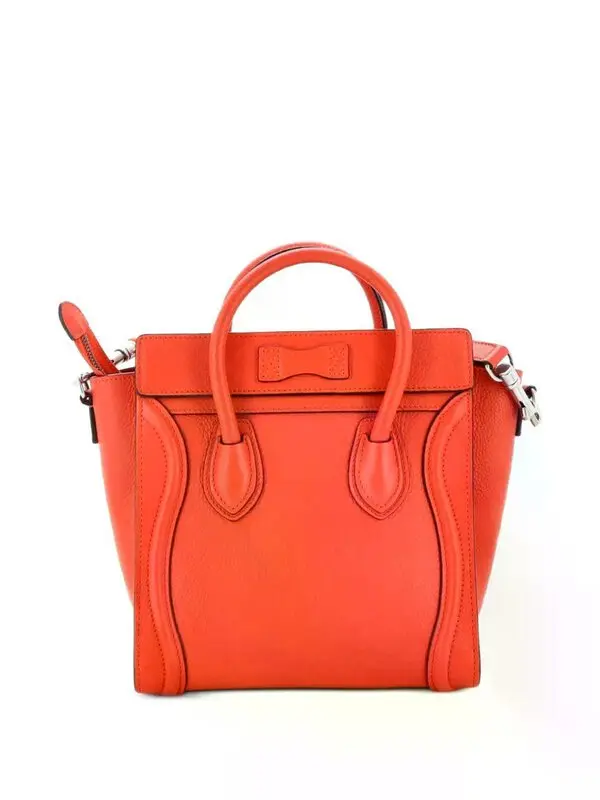 Celine Luggage Bag Grainy Leather Nano Crossbody Bag - Red