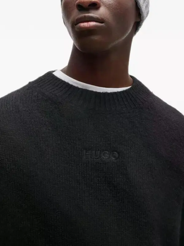 Hugo Logo-embroidered Crew-neck Sweater