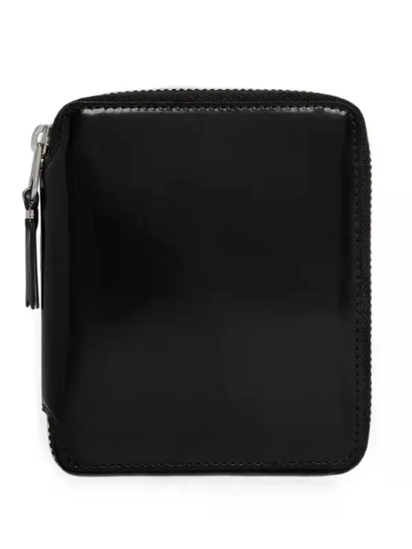 Comme Des Garçons Patent-finish Zip-around Wallet - Black
