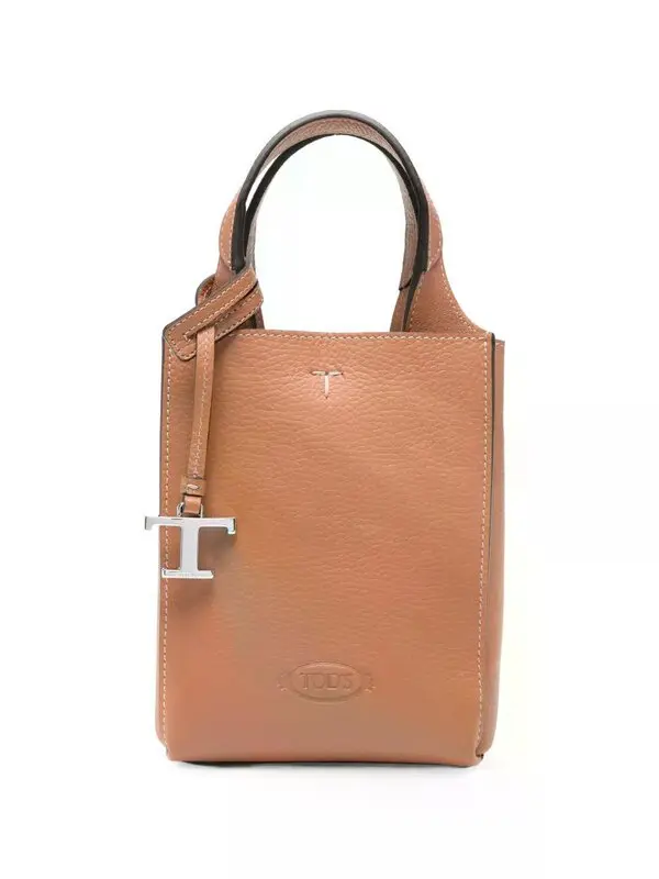 TOD'S T-logo Leather Shoulder Bag - Neutrals