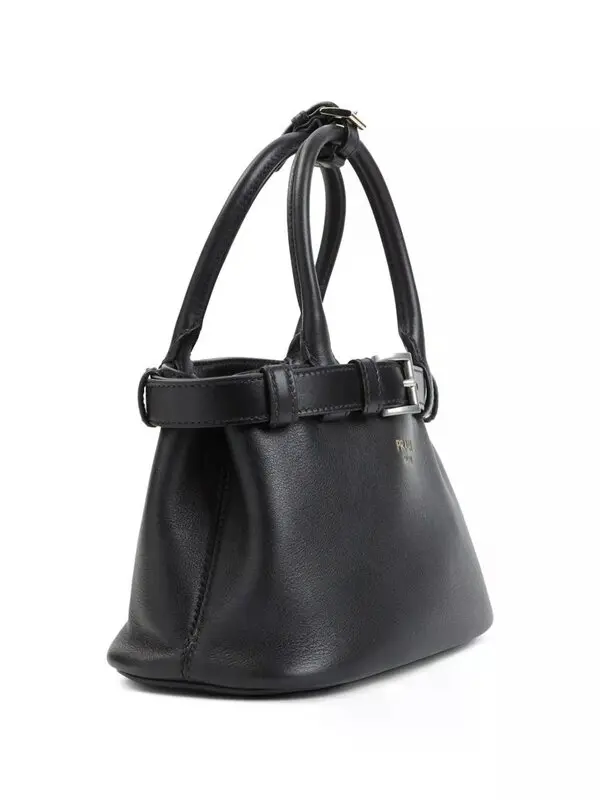 Prada Small Buckle-detail Leather Shoulder Bag - Black