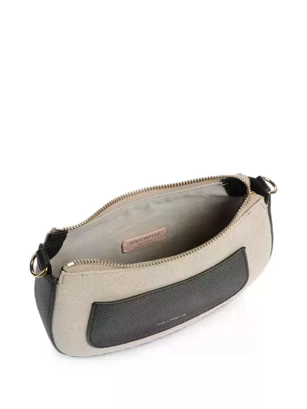 COCCINELLE Grained-leather Canvas Shoulder Bag