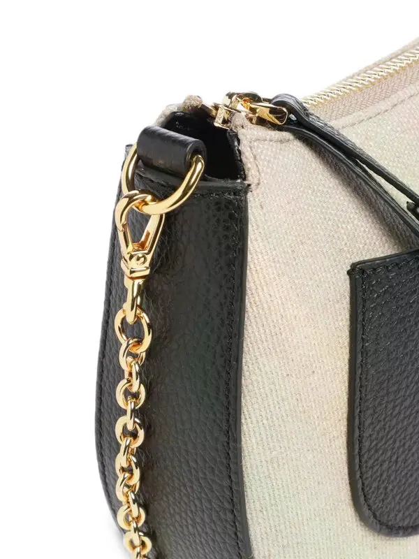 COCCINELLE Grained-leather Canvas Shoulder Bag