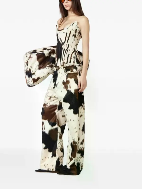 Giuseppe Di Morabito Cow-print Corset Top