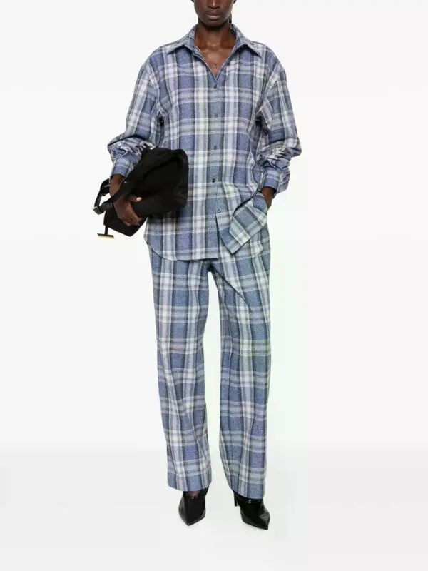 A.M.G. Check-pattern Button-down Shirt