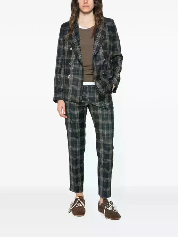 Peserico Check-pattern Double-breasted Blazer