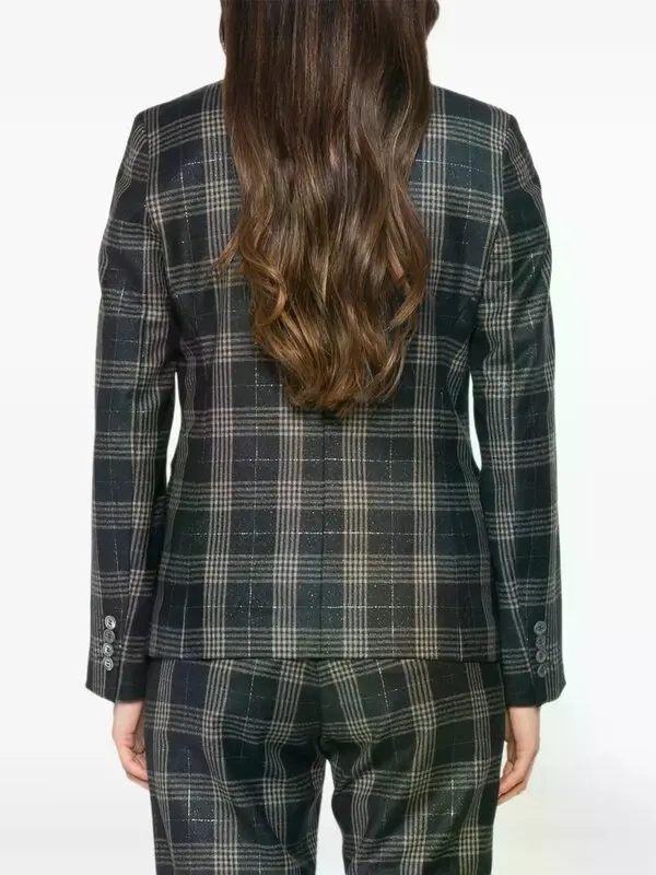 Peserico Check-pattern Double-breasted Blazer - Blue