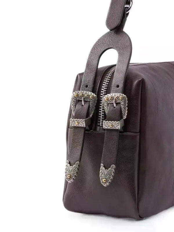 Pinko Buckle-detail Leather Shoulder Bag
