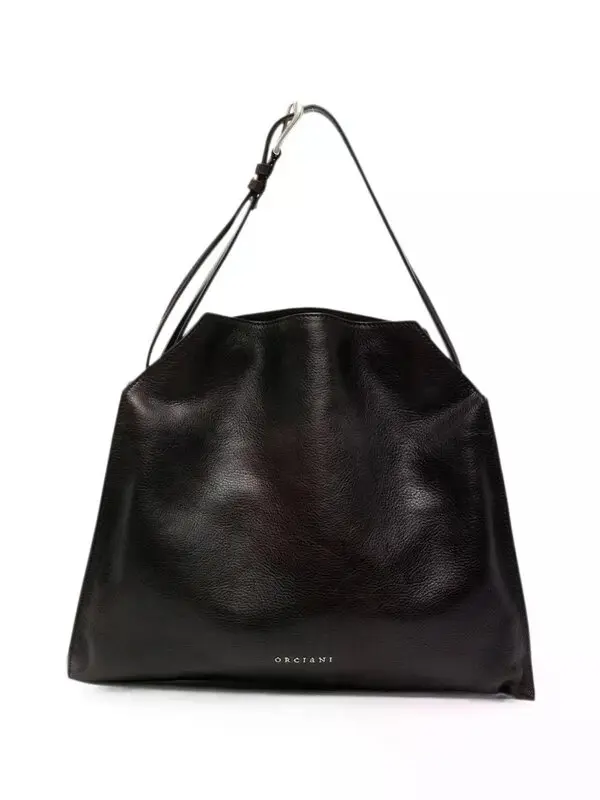 Orciani Grained Leather Tote Bag - Brown