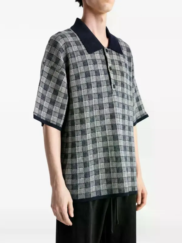 THE ELDER STATESMAN Check-pattern Short-sleeve Polo Shirt