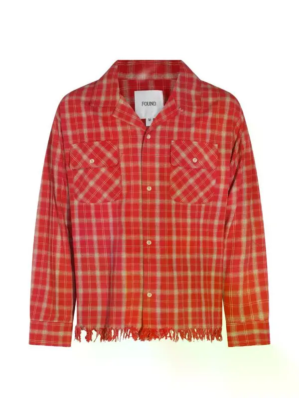 FOUND Plaid Frayed-edge Shirt