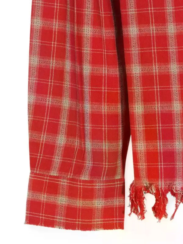 FOUND Plaid Frayed-edge Shirt