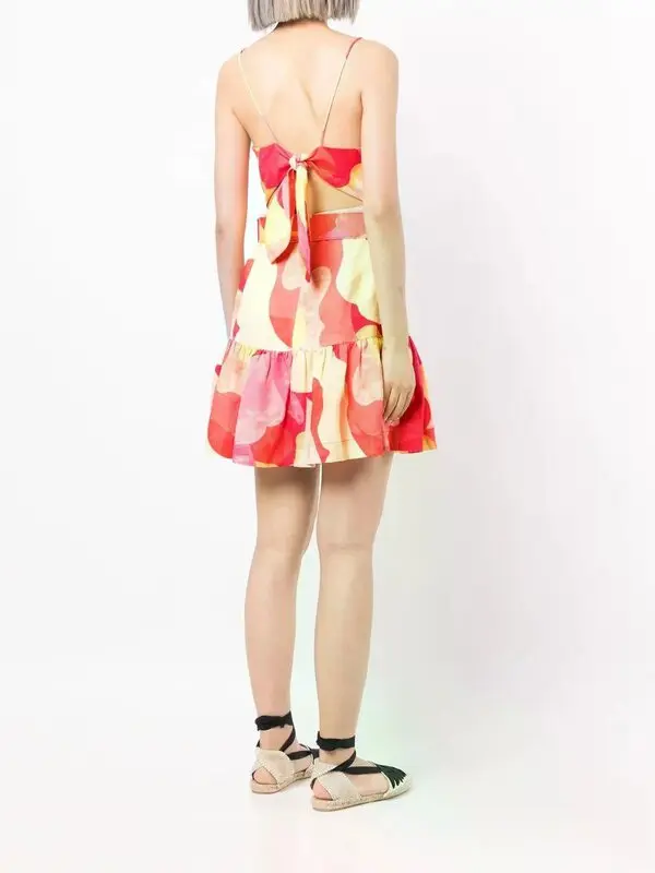 Rebecca Vallance Toretto Abstract-print Mini Dress