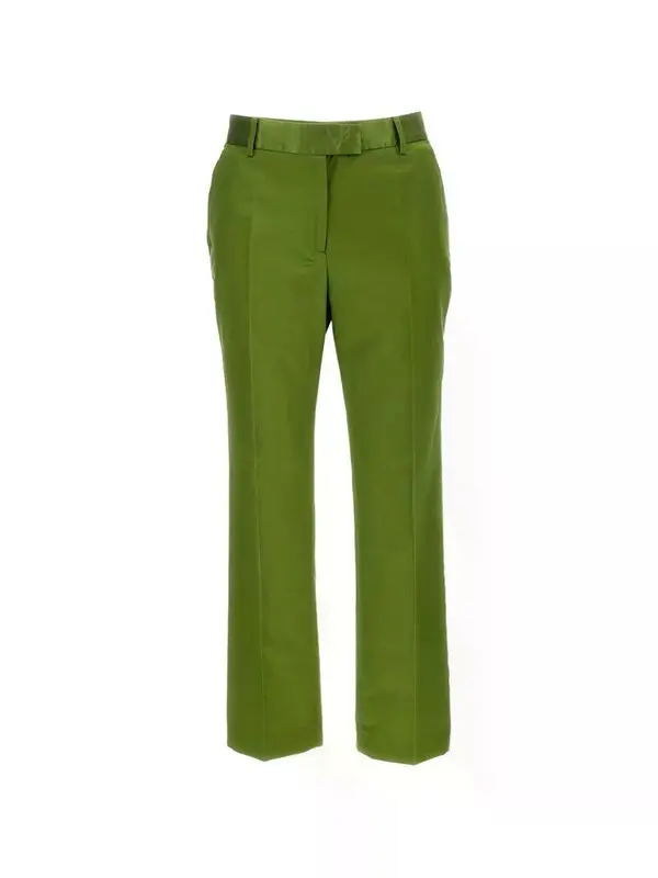 Alberto Biani Satin-waistband Tailored Trousers - Green