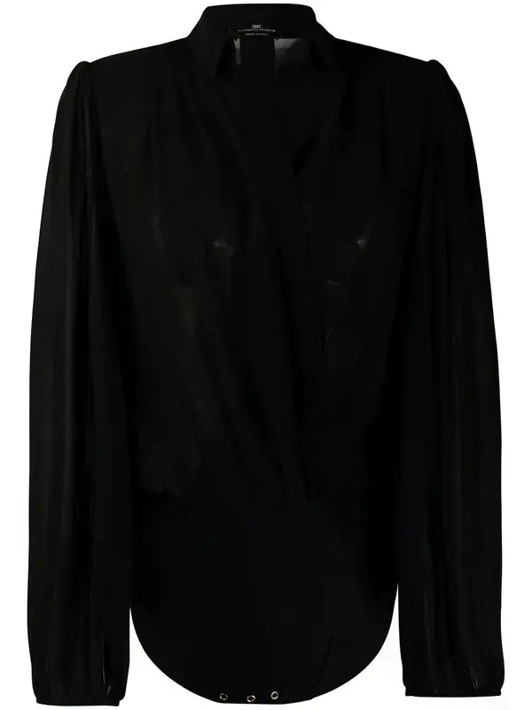 Elisabetta Franchi Wrap-front Shirt Body - Black