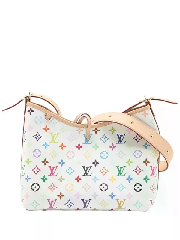 LOUIS VUITTON 2025 Takashi Murakami Monogram Multicolore Carryall Pm Shoulder Bag - White