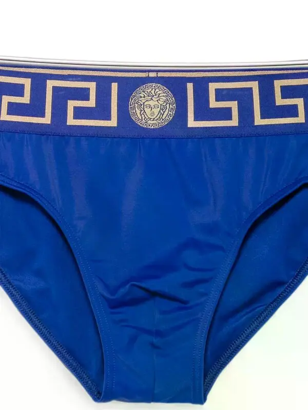 Versace Greca-pattern Medusa-head Swim Trunks