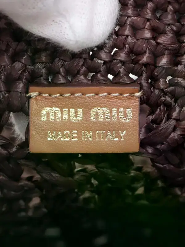 Miu Miu 2010-2026 Mini Raffia Logo Handbag