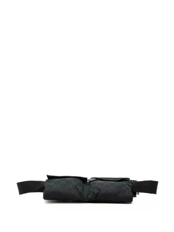 Gucci Gg Canvas Double Pocket Belt Bag - Black