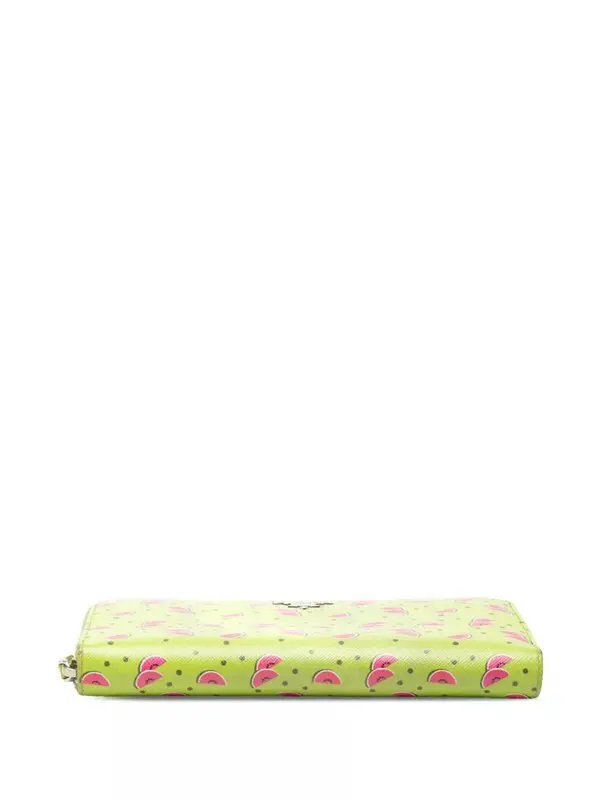 Prada 2010-2026 Saffiano Watermelon Zip Around Wallet Long Wallets