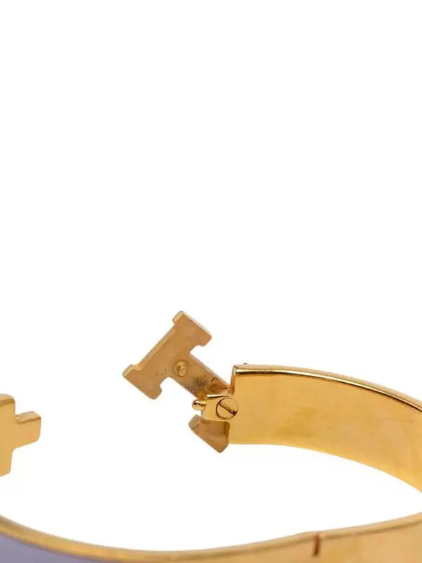Hermès Enamel And Gold-plated Metal Clasp Bracelet