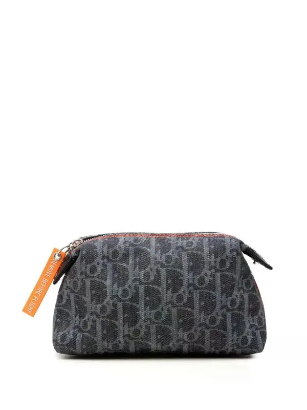 Dior 2006 Oblique Denim Flight Cosmetic Pouch - Blue
