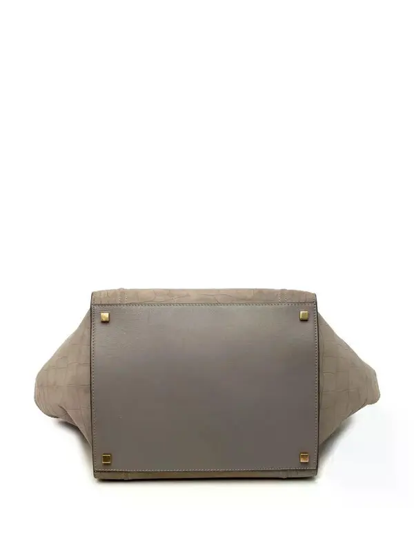 Celine 2012 Medium Croc Embossed Leather Luggage Phantom Tote Bag