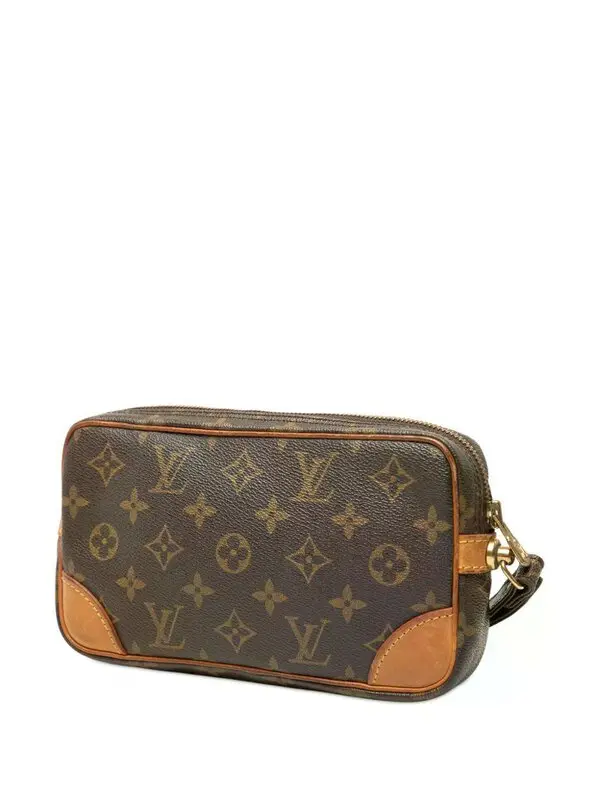 LOUIS VUITTON 1990 Monogram Marly Dragonne Pm Clutch Bag - Brown