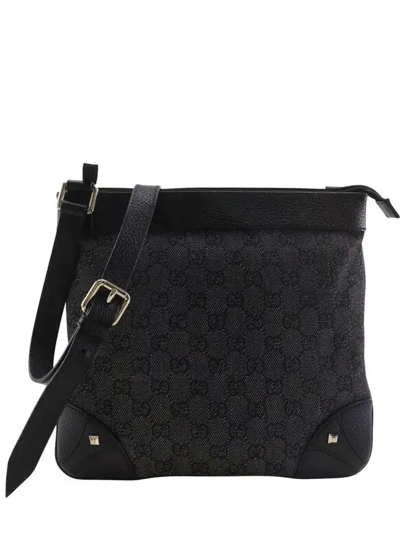 Gucci 2000-2015 Gg Denim Nailhead Crossbody Bag