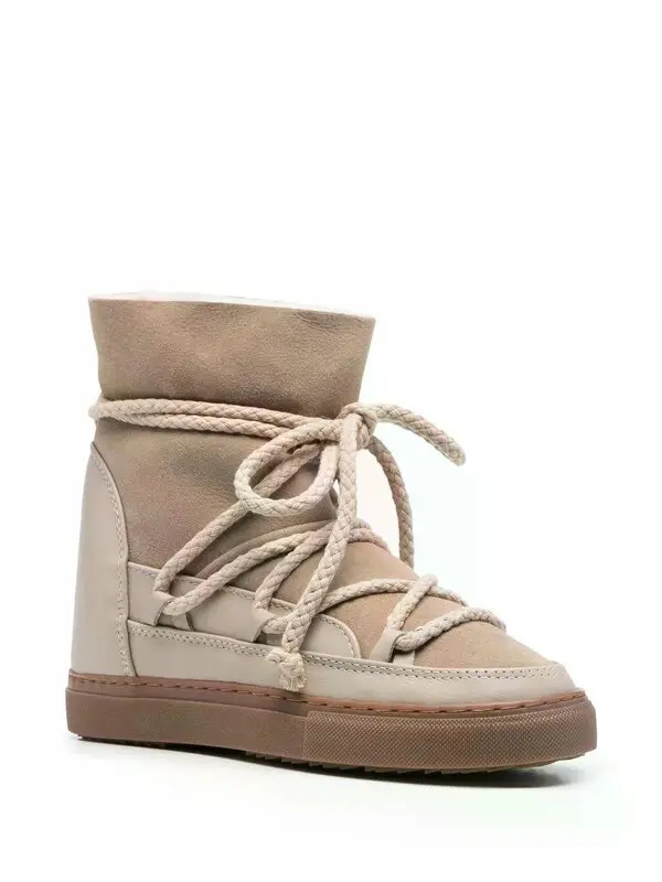 Inuikii Lace-up Shearling-lined Boots - Neutrals