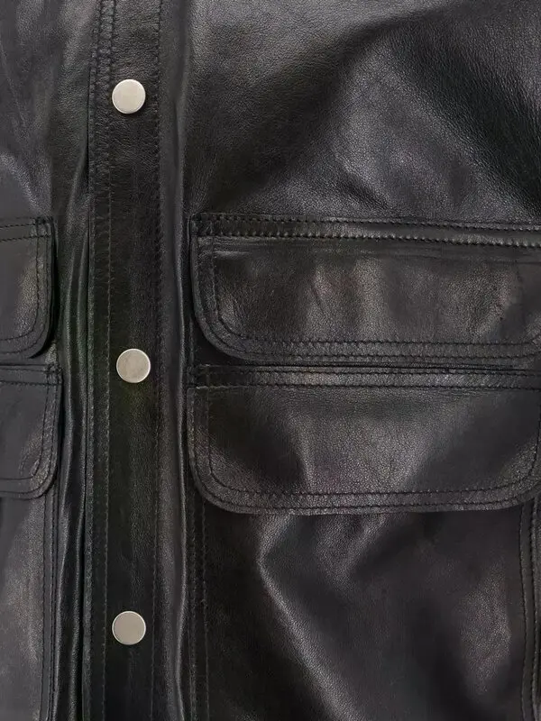 DFOUR Flap-pocket Leather Jacket