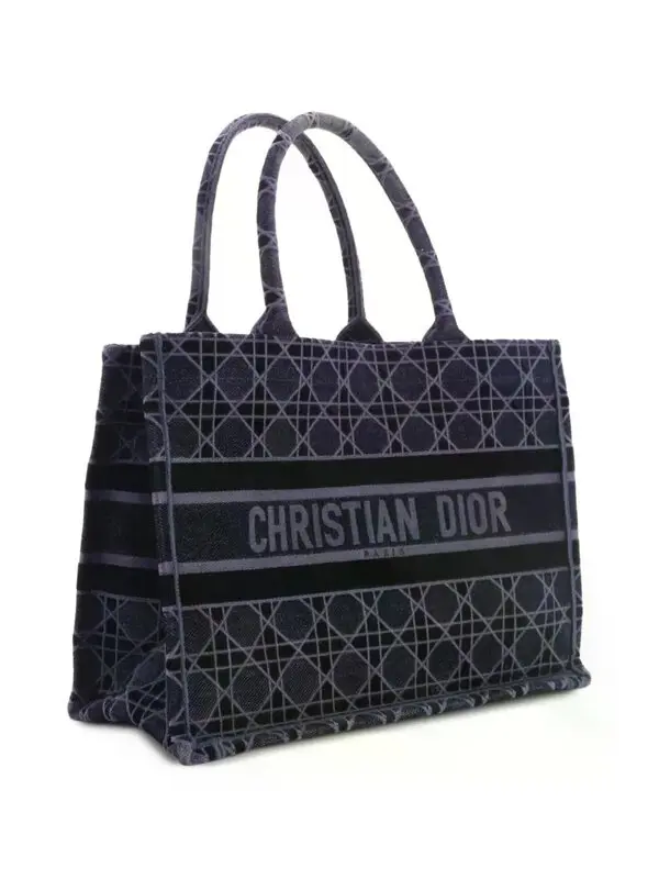 Dior Book Cannage Embroidered Velvet Medium Tote Bag