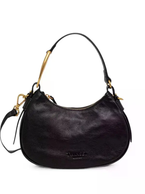 TWINSET Logo-debossed Leather Shoulder Bag