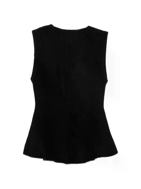 LISA YANG Ribbed Knit V-neck Top