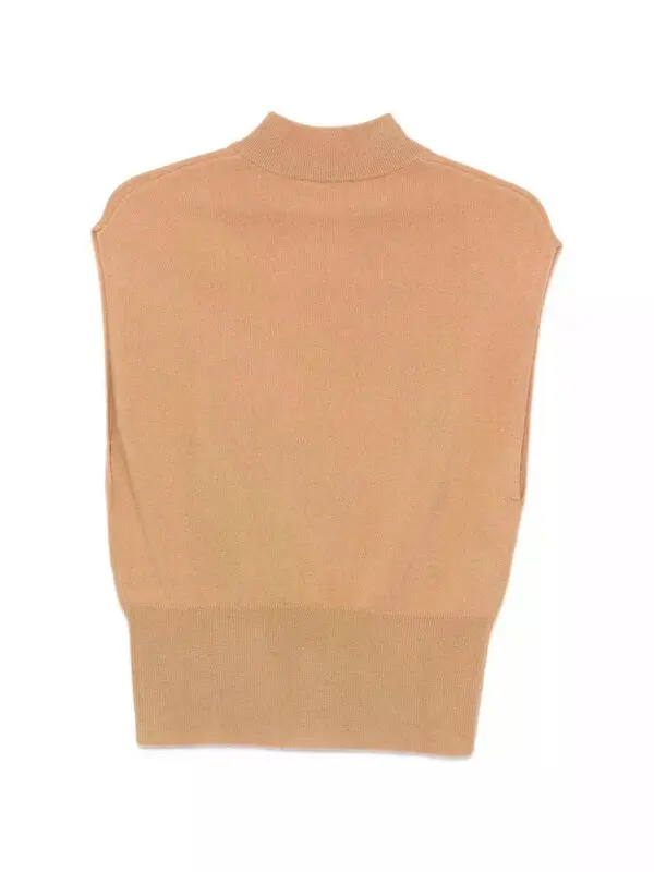 SEMICOUTURE Angelica Ribbed-knit Vest - Neutrals