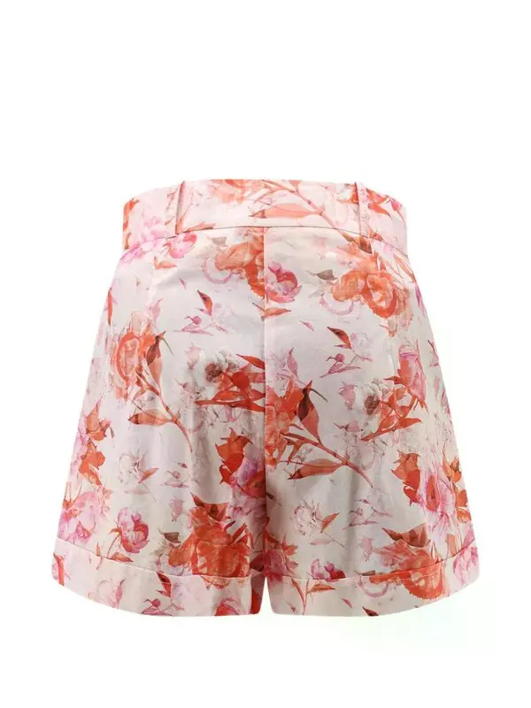 ACTUALEE Floral-print Pleated Shorts