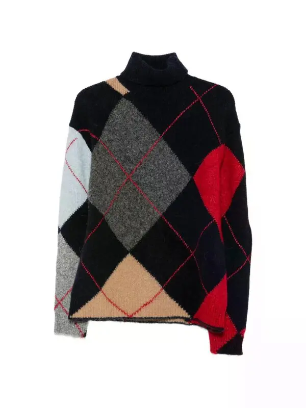SEMICOUTURE Argyle-pattern Sweater - Blue