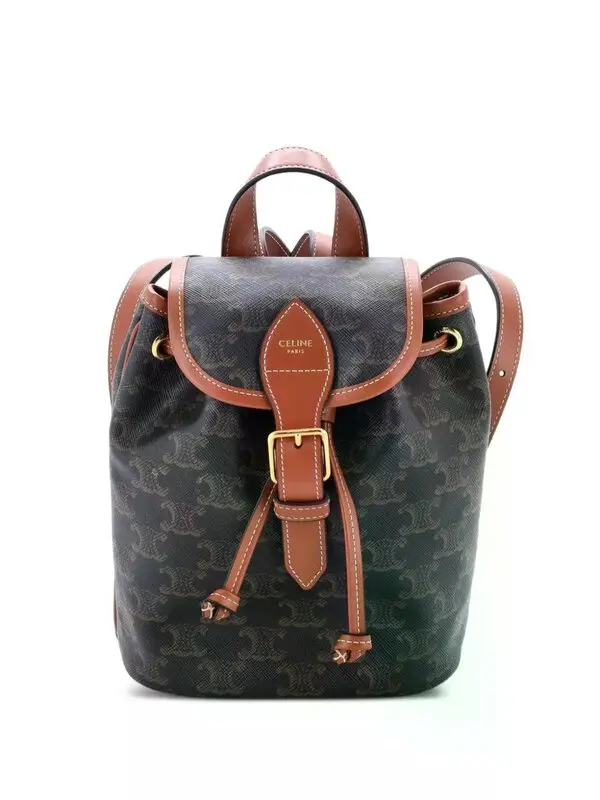 Celine Folco Triomphe Coated Canvas Mini Backpack - Brown
