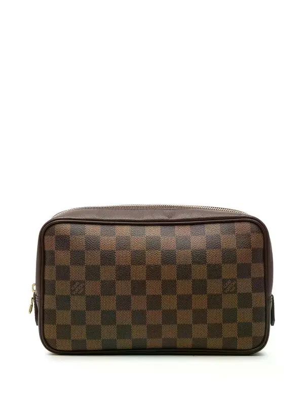 LOUIS VUITTON 2001 Damier Ebene Trousse Toilette 25 Clutch Bag - Brown
