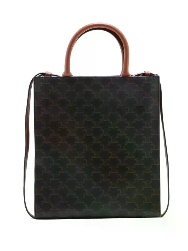 Celine 2019 Small Triomphe Coated Canvas Vertical Cabas Tote Satchel