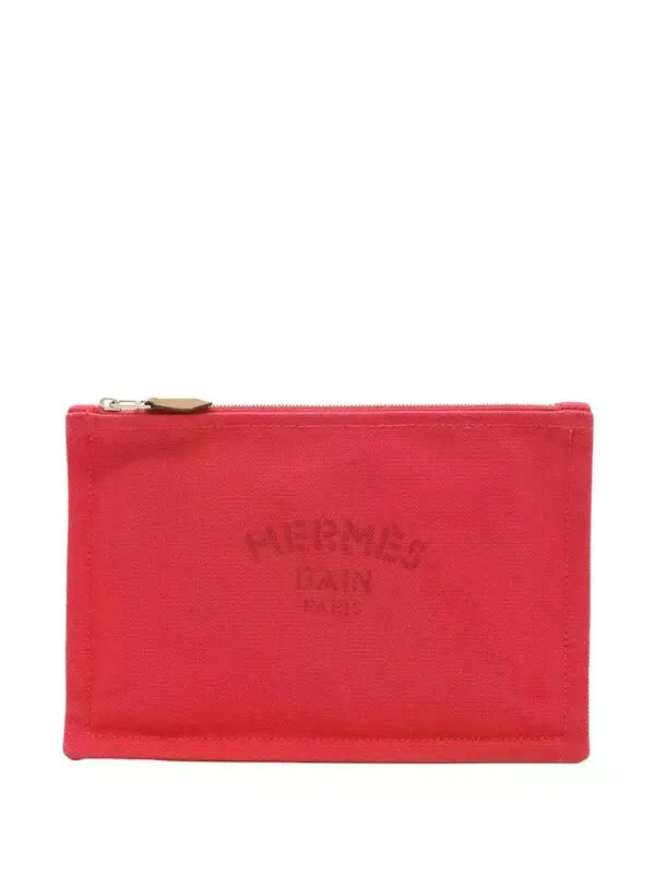Hermès 2000-2026 Toile Bain Yachting Flat Pm Pouch - Red