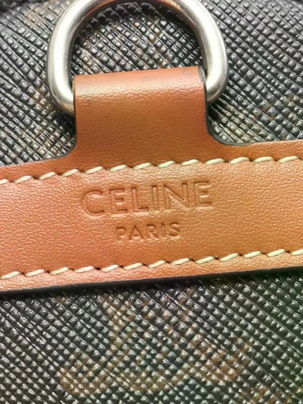 Celine 2000-2026 Triomphe Coated Canvas Cylinder Crossbody Bag