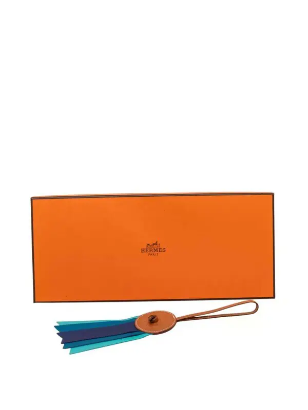 Hermès 2001-2010 Hunter Cowhide And Milo Lambskin Paddock Flot Ribbon Bag Charm Key Chain