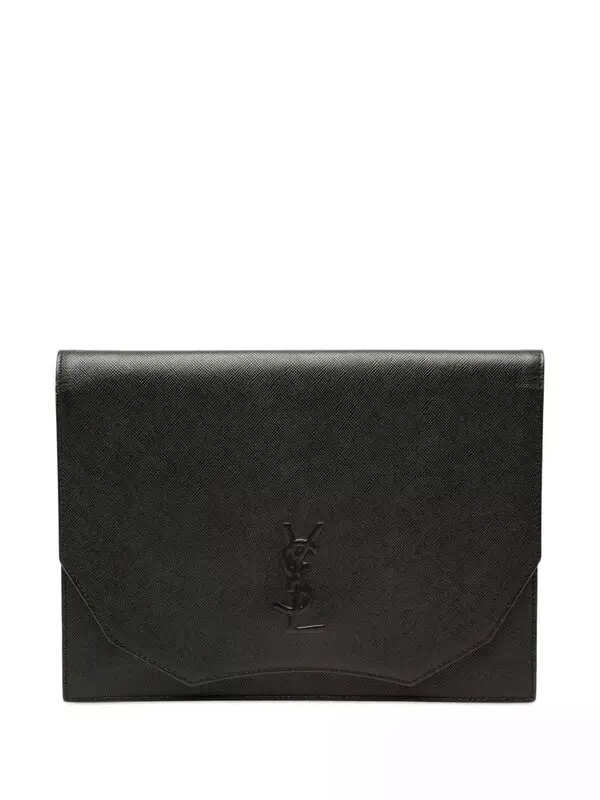 Saint Laurent 20th Century Leather Clutch Bag - Black